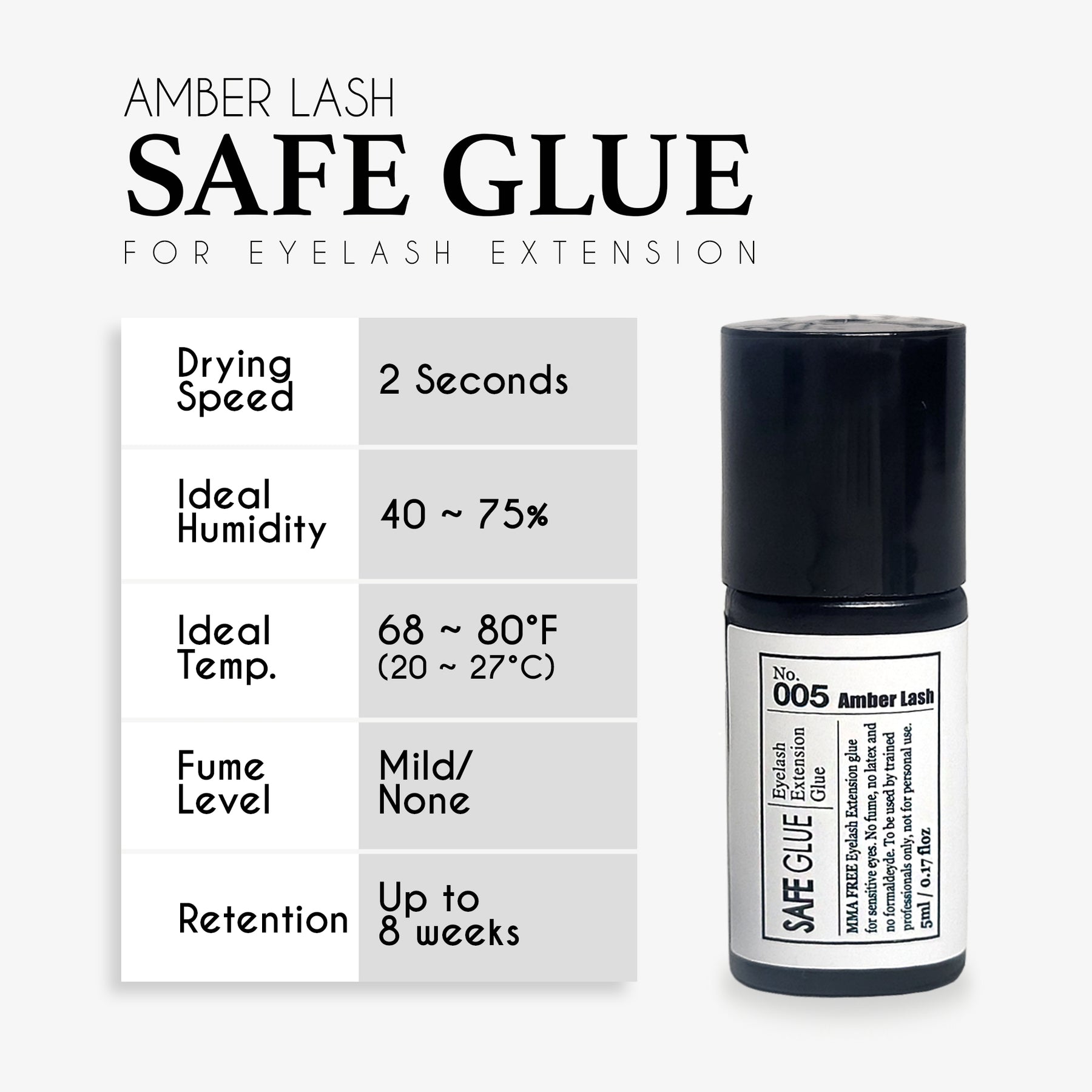 Amber Lash Safe Glue for Eyelash Extension